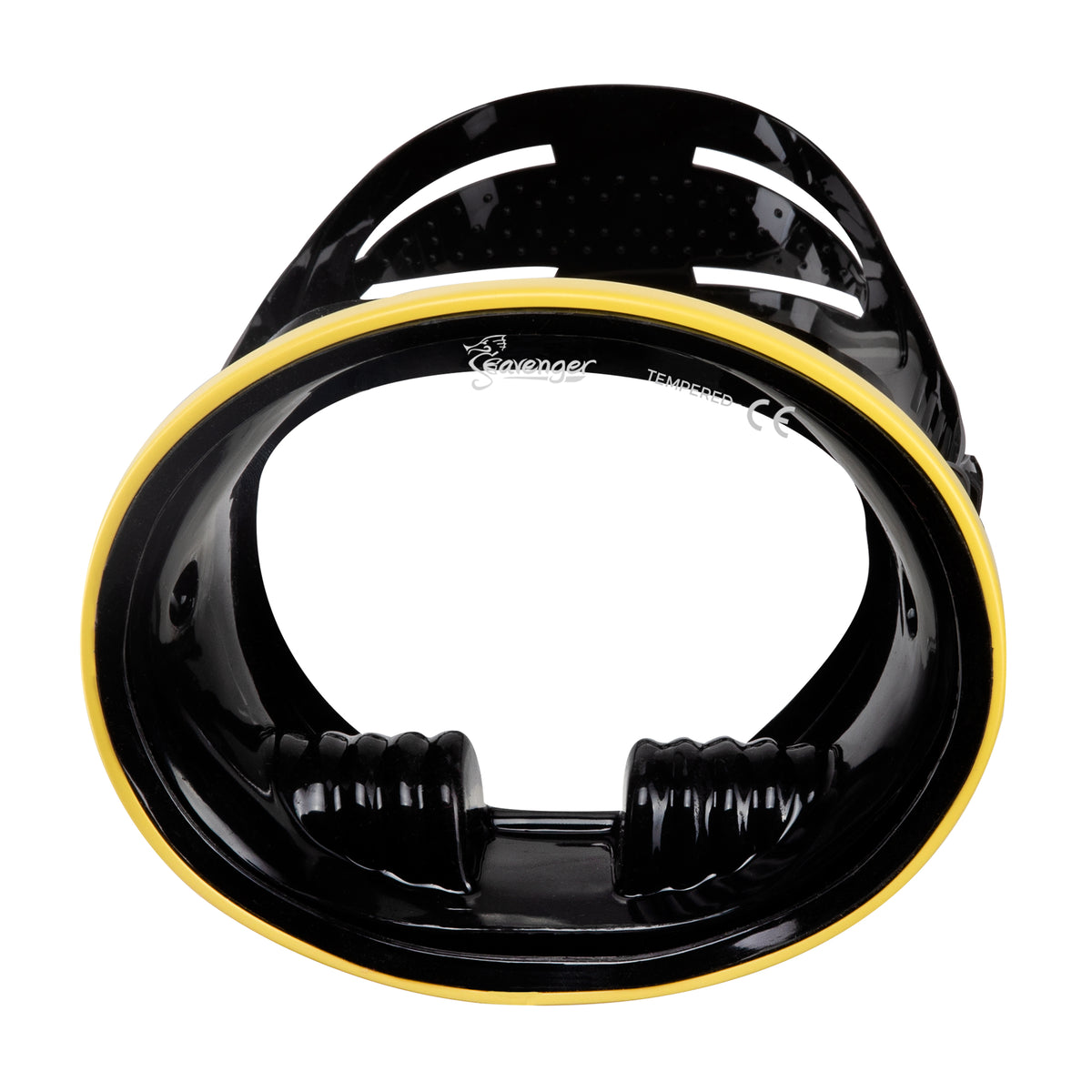 Seavenger Hydra Oval Dive Mask - Black Silicone/Yellow